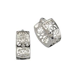 Firetti Damen Paar Creolen "Schmuck Geschenk Silber 925 Blume/Bl&uuml;te", 13,5mm, Silber 925 (Sterlingsilber), silber, Silber 925 (Sterlingsilber),