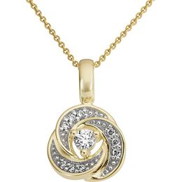 Firetti Damen Kettenanh&auml;nger "Schmuck Geschenk Gold 333 Halsschmuck Anh&auml;nger f&uuml;r Halskette Knoten", 0,12, Diamanten Gelbgold 333, 1,1 g, gold,