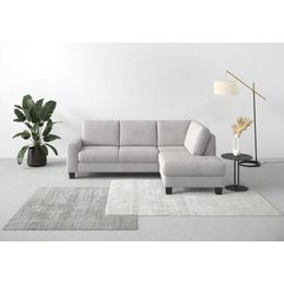 Ecksofa Home Affaire, B:236cm H:91cm T:170cm, silber, 95% Polyester, 5% Polyamid, Wohnzimmer, Sofas, "Summer L-Form", mit Ottomane, mit oder ohne