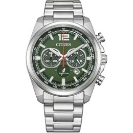 Citizen Herren Chronographsilberfarben, Armbanduhren, Armbanduhr, Solar, Herrenuhr, Edelstahlarmband, Datum, Stoppfunktion