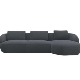 Wohnlandschaft FLEXLUX, B:307cm H:85cm T:146cm, grau, 100% Polyester, Sofas, "Torino, rund, L-Form, Sofa-Ecke mit Recamiere, Longchair-Sofa",