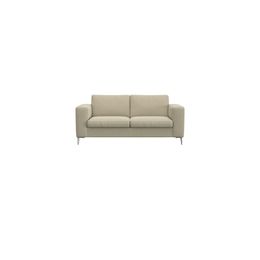 2-Sitzer FLEXLUX, B:164cm H:85cm T:92cm, beige, 100% Polyester, Sofas, "Fiore, super Sitzkomfort durch Kaltschaum im Sitz", breite Armlehnen, F&uuml;&szlig;e Alu