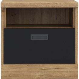 Nachtkommode FORTE, B:48,5cm H:48,2cm T:43,1cm, schwarz, Spanplatte, Sideboards