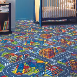 ANDIAMO Teppichboden "City, Schlinge, Made in Belgium", B : 200cm 1 Stk., 6,5mm, L: 400cm, grau, Kinderzimmer, Teppiche, Spielteppich,