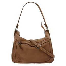 CLUTY Damen Shopper, braun, Leder, leicht gl&auml;nzend, unifarben, Taschen, echt Leder, Made in Italy