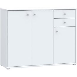 Kommode FORTE, B:108,8cm H:85,5cm T:34,8cm, wei&szlig;, Dekorfolie, FSC-zertifizierter Holzwerkstoff, Flur, Sideboards, "Tempra", Breite 108,8 cm