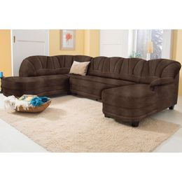 Wohnlandschaft Home Affaire, B:289cm H:86cm T:81cm, braun, Sofas, "Camelita, viel Platz, bequem und zeitlos, Breite 289cm, U-Form", wahlweise mit