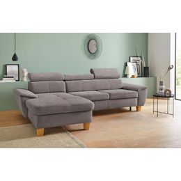 Ecksofa, B:280cm H:79cm T:167cm, grau, exxpo - SOFA FASHION, Luxus-Microfaser Vintageoptik (100% Polyester);Webvelours (92% Polyester, 8% Nylon),