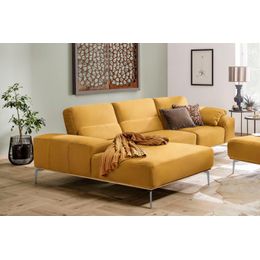 Ecksofa W.Schillig, B:319cm H:88cm T:178cm, gelb, Longlife Xtra-Leder Z73: Naturwalkleder der Luxusklasse aus den erlesensten Rohh&auml;uten. Hautst&auml;rke