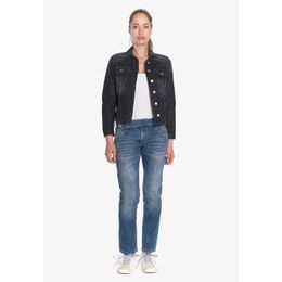 Damen Bequeme Jeans, blau, Gr. 32, Le Temps Des Cerises, 89% Baumwolle, 11% Elasthan, Jeans, in lockerem Regular-Schnitt