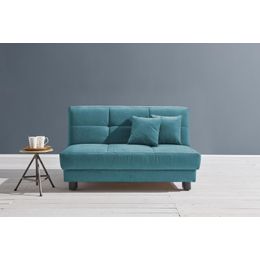 ell+ell Schlafsofa ELL + ELL, B:160cm H:90cm T:100cm, blau, 100% Polyester, Jugendzimmer, Sofas, "Tilda", Breite 160 cm, inkl. 2 Zierkissen