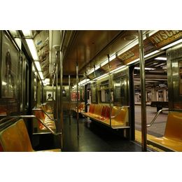 papermoon Fototapete "Zug Waggon", B/L: 5m x 2,8m, Bahnen: 10 Stk., bunt, Schlafzimmer, Tapeten