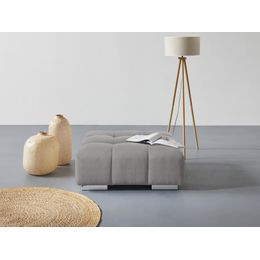 Hocker COTTA, B:103cm H:42cm T:103cm, grau, 100% Polyester, Wohnzimmer, Hocker, "Orion"