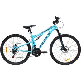 Huffy Mountainbike, 45cm, 26 Zoll (66,04cm) hinten: 26 Zoll (66,04cm), blau, Fahrr&auml;der