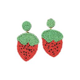 Damen Paar Ohrclips "Erdbeere", rot, Collezione Alessandro, Glas, Ohrringe