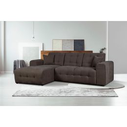 Ecksofa Home Affaire, B:234cm H:85cm T:163cm, grau, 100% Polyester, Wohnzimmer, Sofas, "Nosia L-Form", incl. 2 Zierkissen, mit feiner Steppung
