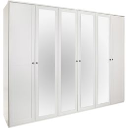 Kleiderschrank wimex, B:270cm H:210cm T:58cm, wei&szlig;, Schlafzimmer, Schr&auml;nke, "Chalet", mittig mit Spiegelt&uuml;ren