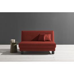 ell+ell Schlafsofa ELL + ELL, B:145cm T:100cm, rot, Jugendzimmer, Sofas, "Enny", Liegefl&auml;che Breite 120 oder 140 cm, Liegeh&ouml;he 45 cm, F&uuml;&szlig;e schwarz
