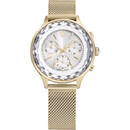 Swarovski Damen Chronograph "NOVA CHRONO", gold, Armbanduhren, Armbanduhr, Quarzuhr, Damenuhr, Stoppfunktion, Swarovski-Kristall