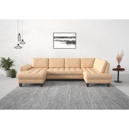 Sit & More Wohnlandschaft SIT & MORE, B:338cm H:88cm T:172cm, braun, 100% Polyester, Sofas, "Westham U-Form", wahlweise mit Bettfunktion, Bettkasten,