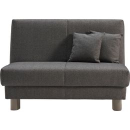 ell+ell Schlafsofa ELL + ELL, B:125cm T:100cm, grau, Jugendzimmer, Sofas, "Enny", Liegefl&auml;che Breite 120 oder 140 cm, Liegeh&ouml;he 40 cm, F&uuml;&szlig;e alufarben
