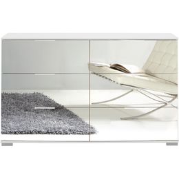 Schubkastenkommode wimex, B:130cm H:83cm T:41cm, wei&szlig;, Sideboards, "Easy", mit Glas- oder Spiegelfront