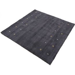 Wollteppich CarpetFine, B:120cm H:15mm L:120cm, schwarz, Wolle, Wohnzimmer, Teppiche, "Gabbeh-Uni", reine Wolle, handgewebt, Gabbeh Loom Tiermotiv,