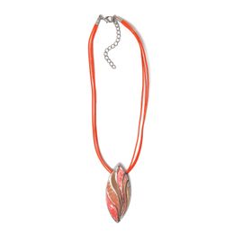 Damen Kette mit Anh&auml;nger "Cleo", orange, Basic, Collezione Alessandro, Metall, Halsketten, mit ovalem Anh&auml;nger
