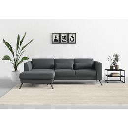 Sit & More Ecksofa SIT & MORE, B:262cm H:88cm T:171cm, grau, Wohnzimmer, Sofas, "Lindholm L-Form", mit Sitztiefenverstellung und Federkern