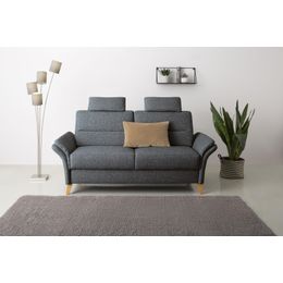 3-Sitzer Home Affaire, B:186cm H:90cm T:89cm, blau, 100% Polyester, Sofas, "Westerland", Federkern-Polsterung. wahlweise mit Armlehnfunktion