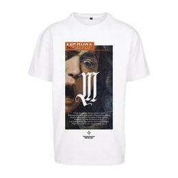 T-Shirt "Upscale by Mister Tee Unisex Dusa Painting Oversize Tee", Damen, Gr. M, wei&szlig;, 100% Baumwolle, UPSCALE BY MISTER TEE, unifarben, oversize, Rundhals, Shirts T-Shirt