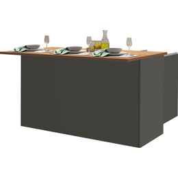 K&uuml;cheninsel KOCHSTATION, B:155cm H:90cm T:90cm, grau, Komplettk&uuml;chen-Sets, "KS-Sole, K&uuml;cheninsel", Breite 155 cm, 3 T&uuml;ren
