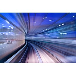 papermoon Fototapete "Photo-Art YU NAGASE, TWILIGHT-TUNNEL", B/L: 4,5m x 2,8m, Bahnen: 9 Stk., bunt, Schlafzimmer, Tapeten