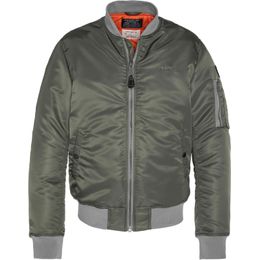 Schott NYC Damen Bomberjacke "AIRFORCERS MA-1", gr&uuml;n, Basic, Gr. S, unifarben mit Farbeins&auml;tzen, Softshell, Obermaterial: 100% Nylon, Jacken,