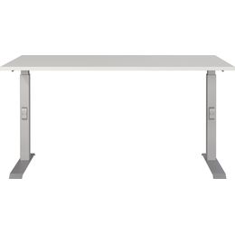 Schreibtisch Germania, B:140cm H:91cm T:80cm, silber, B&uuml;ro, Tische, "GW-Agenda", h&ouml;henverstellbar von 68-91 cm, verf&uuml;gbar in verschiedenen Breiten