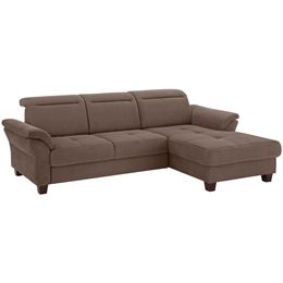 Ecksofa Home Affaire, B:255cm H:104cm T:185cm, braun, Struktur (100% Polyester);Luxus-Microfaser Lederoptik (100% Polyester);Luxus-Microfaser ALTARA