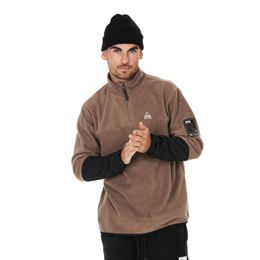 SOS Herren Strickpullover "Laax", braun, Gr. XXL, unifarben, 100% Polyester, Pullover, aus recyceltem Polyester