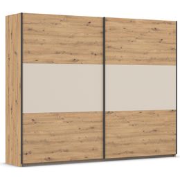 Schwebet&uuml;renschrank Rauch, B:261cm H:210cm T:59cmeiche artisan, beige (champagner), Holzwerkstoff, Schr&auml;nke, "Kleiderschrank Schrank Garderobe