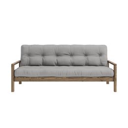 Schlafsofa Karup Design, B:205cm H:79cm T:95cm, grau, Matratzenmaterialzusammensetzung: Futonmatratze mit Knopfheftung, H&ouml;he 14 cm, aus recyceleten