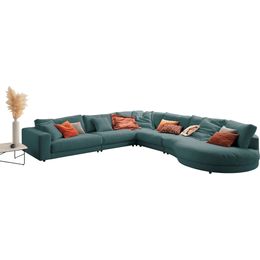 Ecksofa 3C CANDY, B:225cm H:86cm T:395cm, blau, 100% Polyester, Wohnzimmer, Sofas, "Enisa II, bequem und komfortabel, Mega Familiensofa, L-Form",