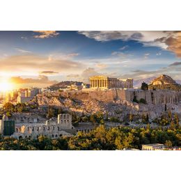 papermoon Fototapete "Griechenland Akropolis in Athen", B/L: 5m x 2,8m, Bahnen: 10 Stk., bunt, Schlafzimmer, Tapeten
