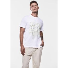 Street One MEN Herren T-Shirt, wei&szlig;, Gr. XXL, bedruckt, Web, 100% Baumwolle, Shirts, Rundhalsausschnitt