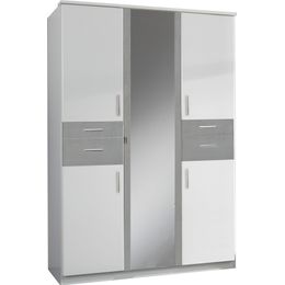 Kleiderschrank wimex, B:135cm, grau, Schlafzimmer, Schr&auml;nke, "Koblenz", mit Accessoire-Schubk&auml;sten