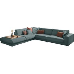 Ecksofa 3C CANDY, B:365cm H:86cm T:322cm, blau, 100% Polyester, Wohnzimmer, Sofas, "Enisa II, bequem und komfortabel, gro&szlig;es Familiensofa, L-Form",