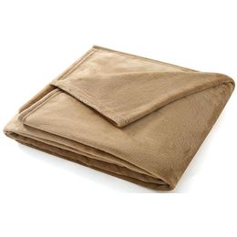 Wohndecke OTTO HOME, B:150cm L:200cm, beige, Polyester, Wohndecken, "Tianna", weiche Kuscheldecke,150x200cm, leicht & kompakt, pflegeleicht, premium