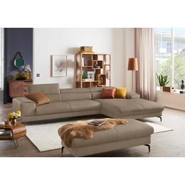 Ecksofa W.Schillig, B:343cm H:70cm T:193cm, braun, Longlife Xtra-Leder Z59: Glattleder mit modischer Pr&auml;gung. Hautst&auml;rke 0, 9 - 1, 1 mm, Wohnzimmer,