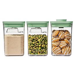 OXO GOOD GRIPS Aufbewahrungssystem "3-Piece POP Container Set with Mini Scoops - Limited Edition Pistachio"transparent, gr&uuml;n,