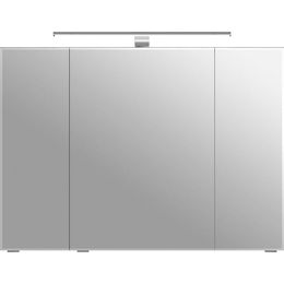 Spiegelschrank SAPHIR, B:98cm H:70,3cm T:17cm, grau, Badezimmer, Schr&auml;nke, "6005 Sprint Badschrank, 3 Spiegelt&uuml;ren, 6 Einlegeb&ouml;den, 98 cm breit",