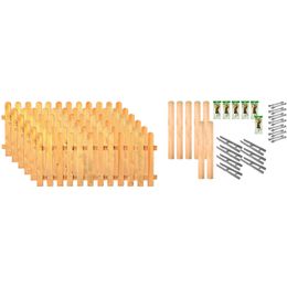 TETZNER & JENTZSCH Lattenzaun "Lakeland 4", H/L: 100cm x 11,43m, Pfosten: 7 Stk., braun, TETZNER & JENTZSCH, Zaunelemente, 6 Elemente, LxH: 1143x100 cm