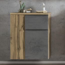Unterschrank Welltime, B:65cm H:79cm T:35cm, grau, MDF, Badezimmer, Schr&auml;nke, "S&ouml;lden"